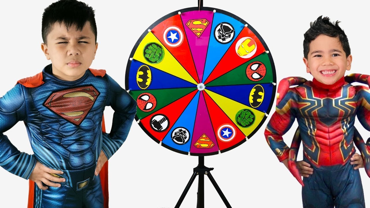 Magic Superhero Wheel Pretend Play Costume Dress Up Fun with Troy and ...