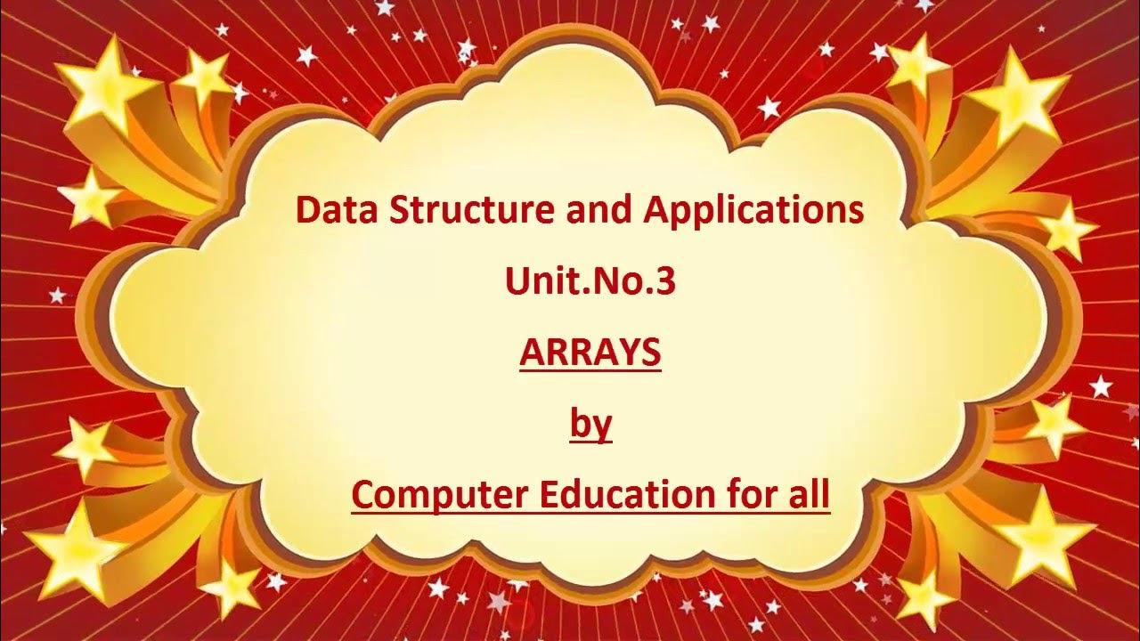 Introduction to Arrays Operations implementations and Types Tutorial ...