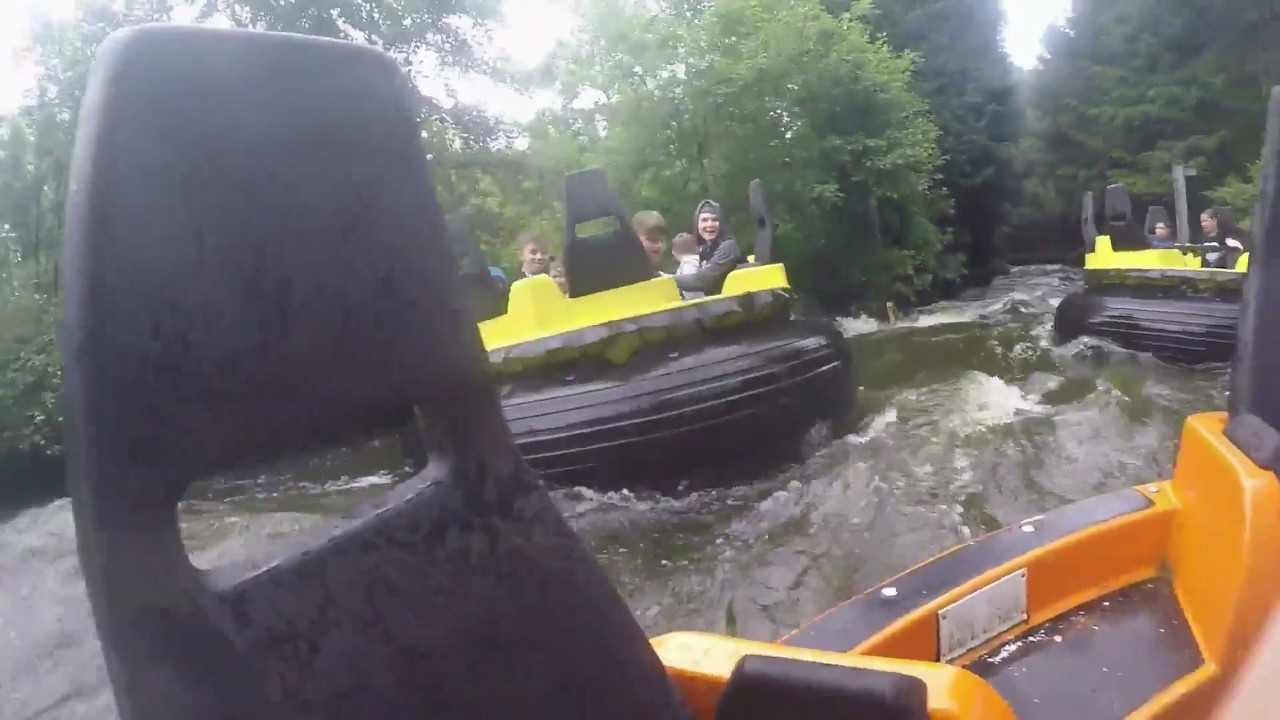Splash Canyon On Ride POV - FUN Water Ride Attraction - Water Rapids ...