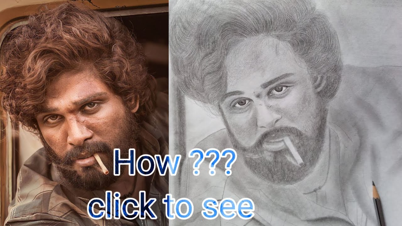 Realistic pencil Drawing of AA #alluarjun #pencildrawing - YouTube
