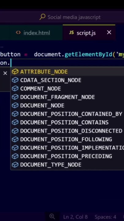 Button's functionality with JavaScript #ytshorts #programming#javascript - YouTube