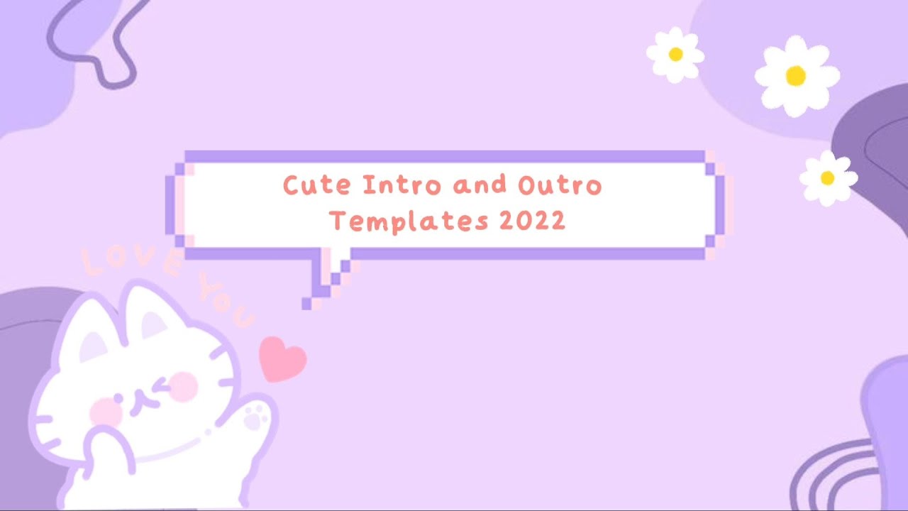 Cute Intro with matching Outro Templates 2022 ( Purple Theme ) 💜💜 ...