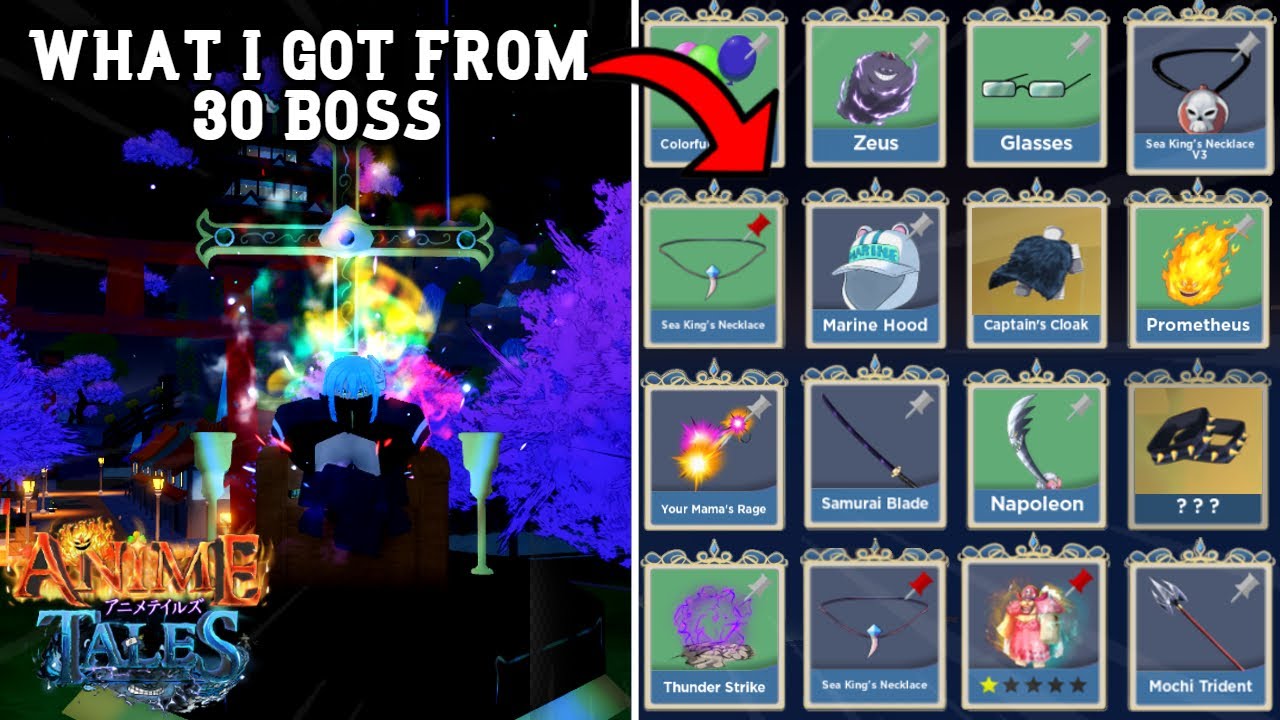 What I Got From 30+ Bosses In Anime Tales - YouTube