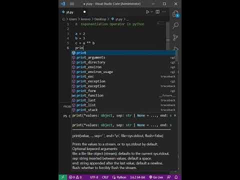 Exponentiation Operator program in python #Exponentiation #pythonprogramming - YouTube
