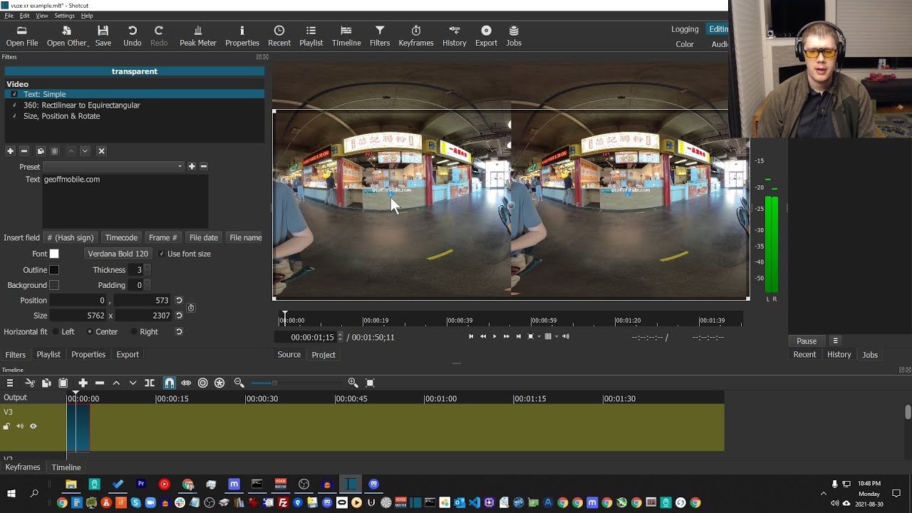 How To Edit Vr 180 3d Videos In Shotcut Free Video Editor And Adding