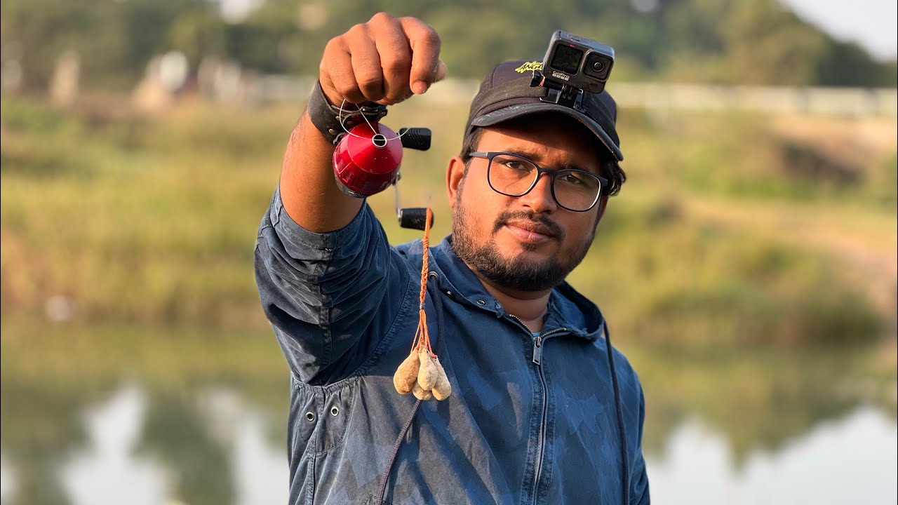 Hand Line Fishing REEL slingshot reel ( FISHING AND COOKING) River ...