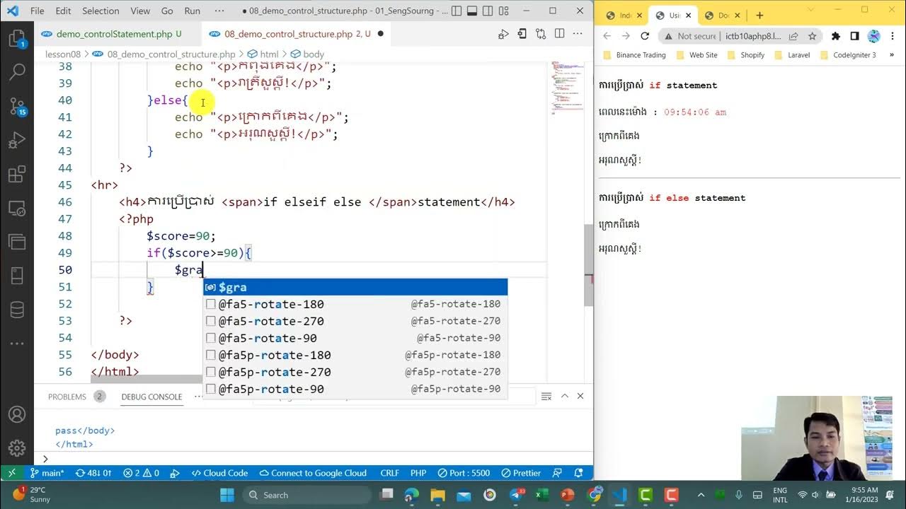 #php8 Practise on all control structure in php8 - YouTube