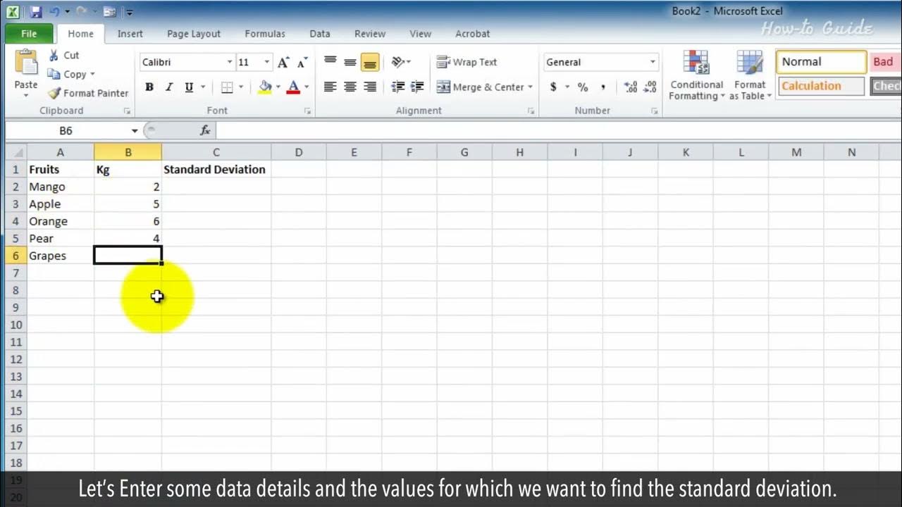 How to find Standard Deviation in Microsoft Excel :Tutorial - YouTube