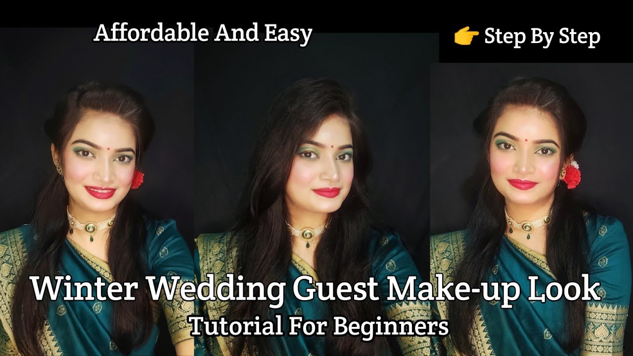 Winter wedding guest makeup tutorial for beginners || Affordable and ...