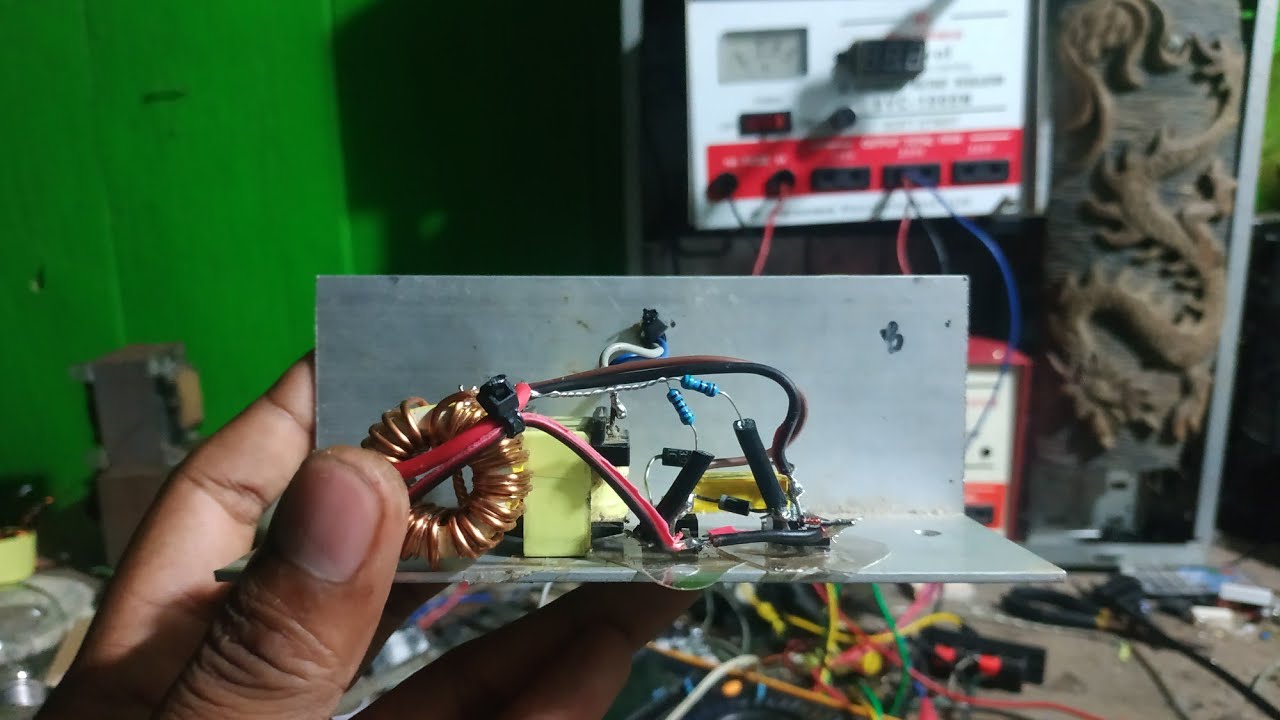inverter menggunakan trafo ferit bekas psu komputer atx - YouTube