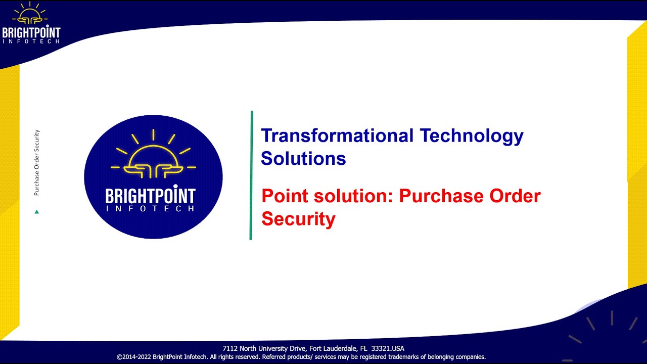 Brightpoint Infotech | D365 Finance and Operations | PO Security ...