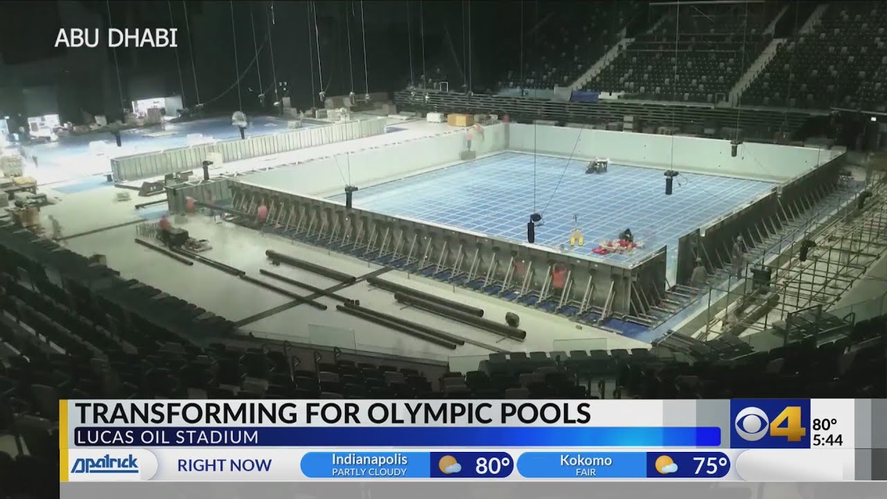 Olympic swimming pools inside Lucas Oil Stadium to be built in three ...