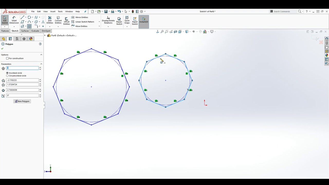 SOLIDWORKS Part-22 How to Draw a Polygon - YouTube