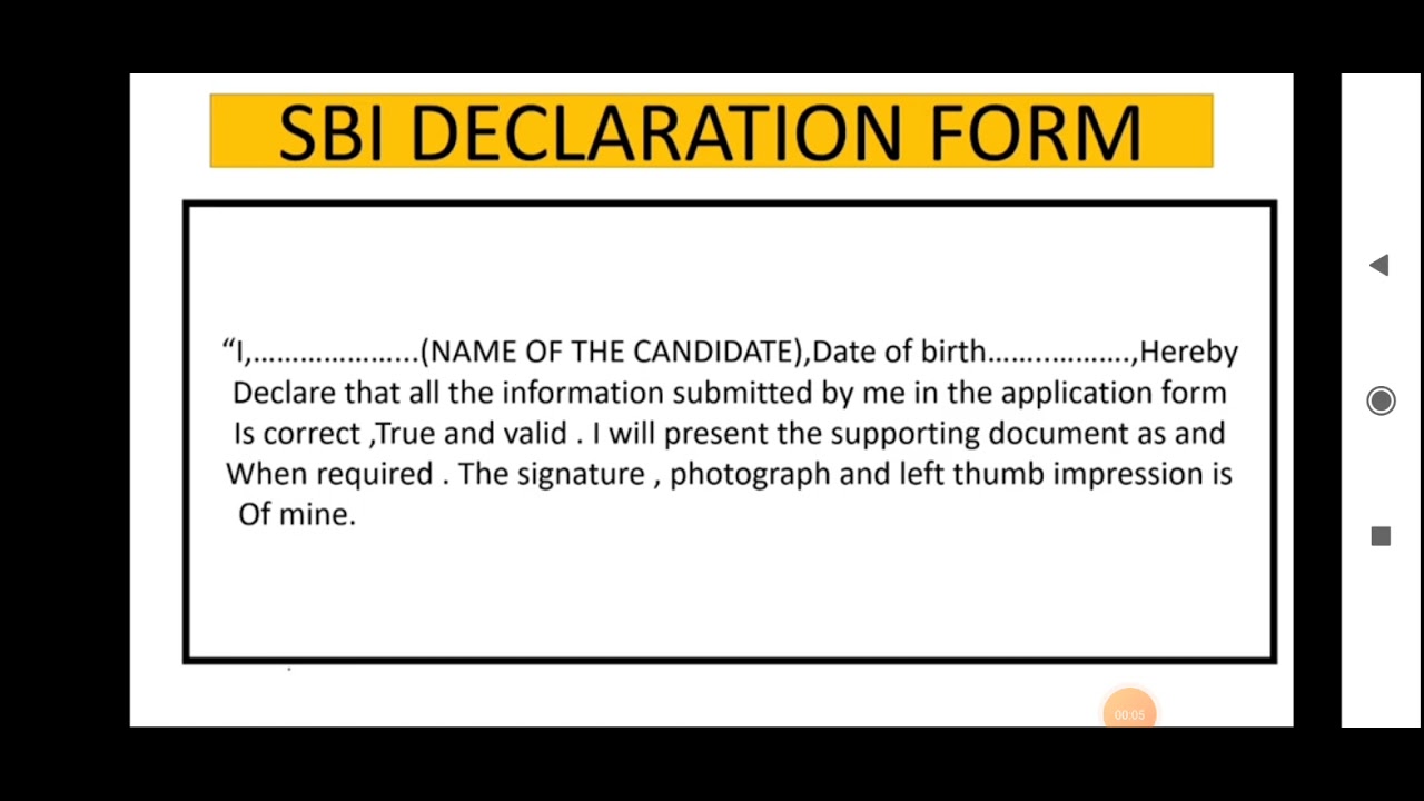 SBI PO Declaration form ll Clear your all doubts - YouTube