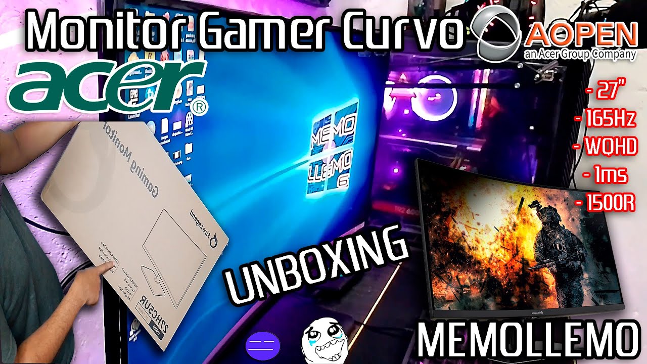 Monitor Gamer Curvo Acer Aopen Unboxing | 27HC5UR increíble calidad ...