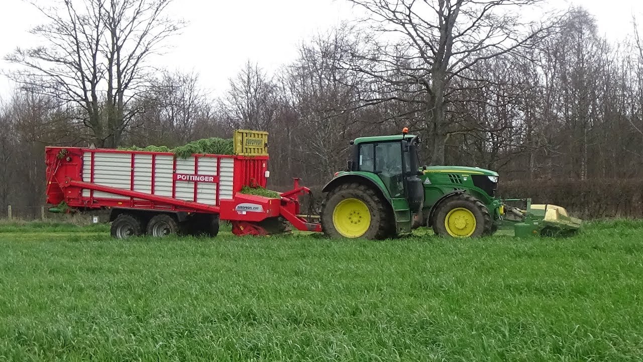 First Cut - Zero Grazing with John Deere 6155R & Pottinger and Krone ...