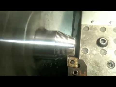 Haas CNC Lathe cutting taper - YouTube