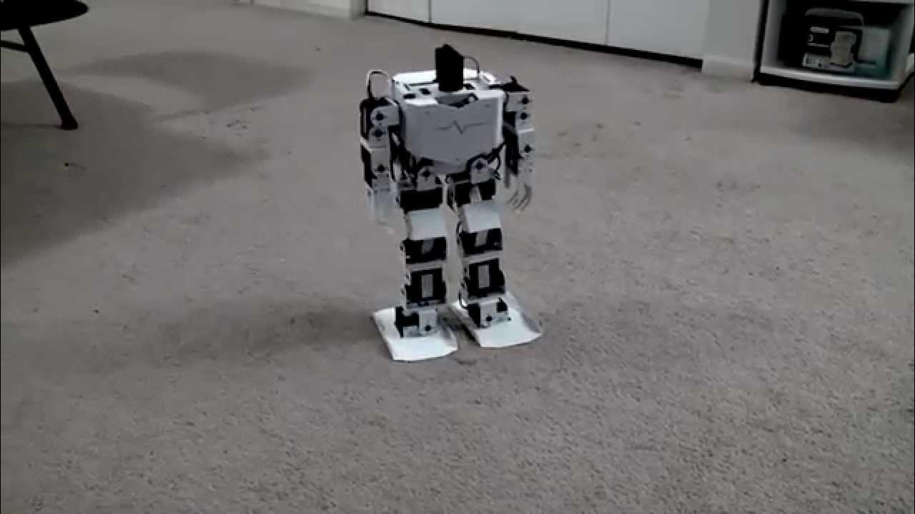 Android controlled 17 dof biped robot arduino + ssc-32 + JY-MCU - YouTube