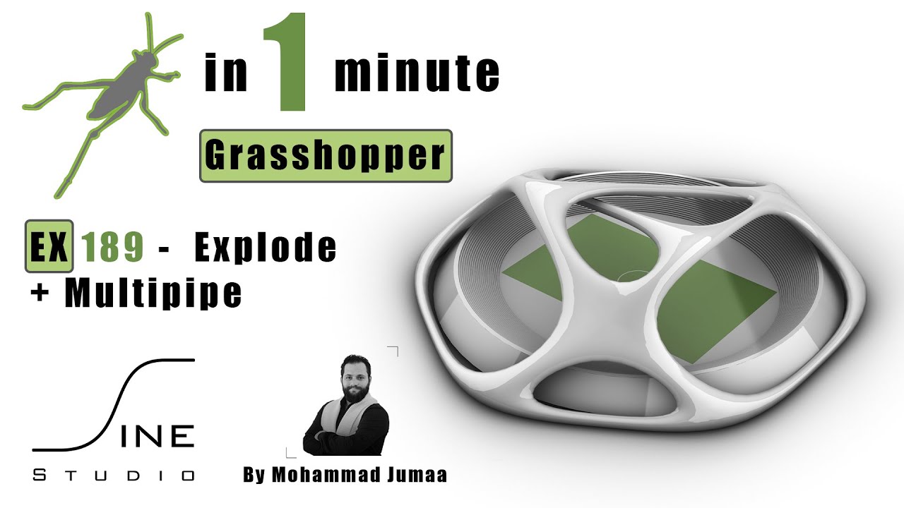 Grasshopper in 1 minute - EX 189 - Explode + Multipipe - YouTube