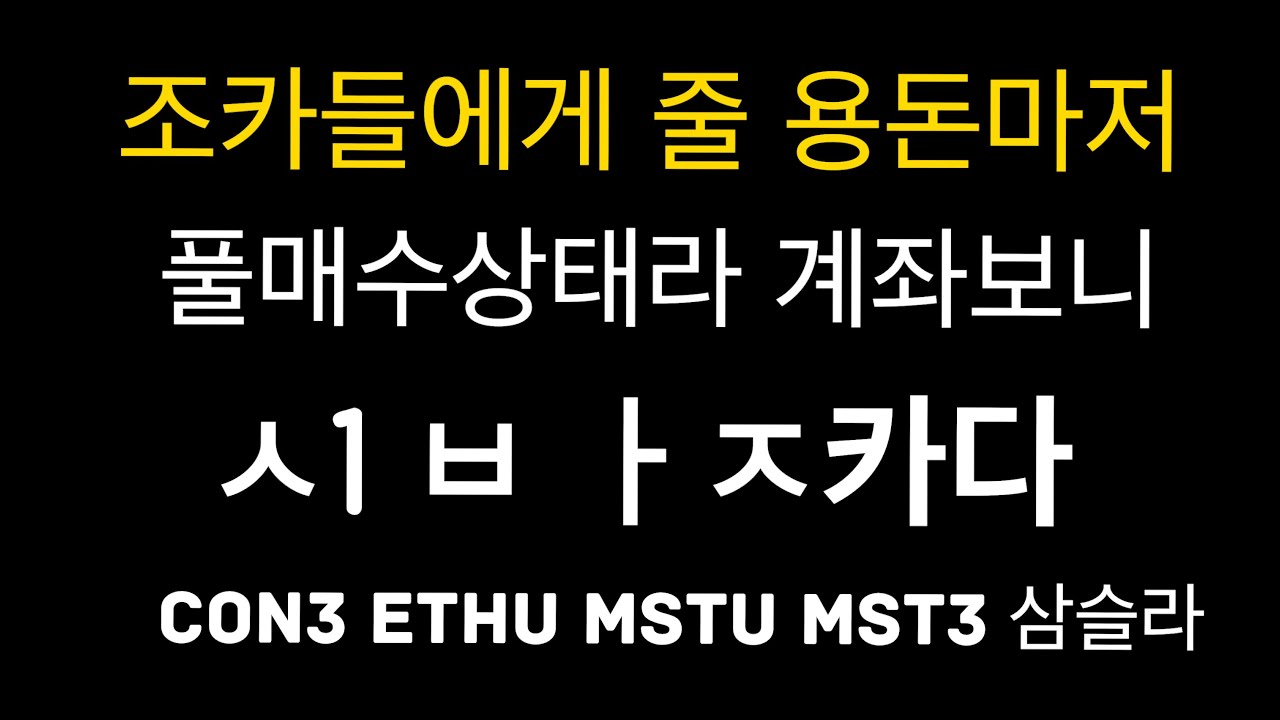 조카들에게 줄 용돈마저 풀 매수상태라 계좌보니 눈물만 CON3 ETHU MSTU MST3 삼슬라 - YouTube