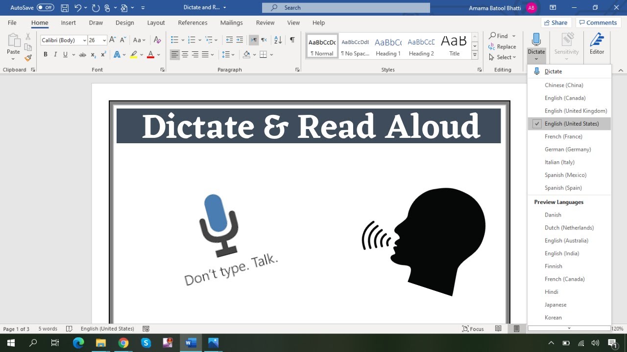 Dictate and Read Aloud Features in Microsoft Word 365 | Tech Basics ...