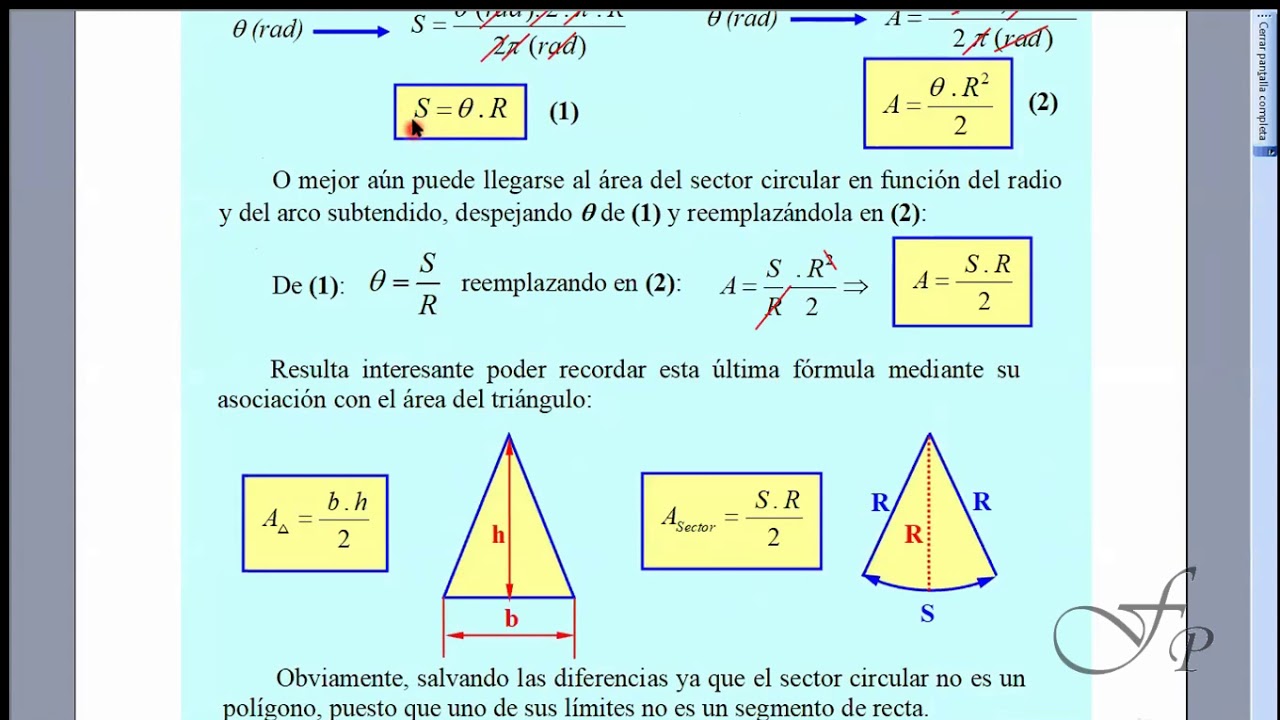 Una fórmula útil para el sector circular - YouTube