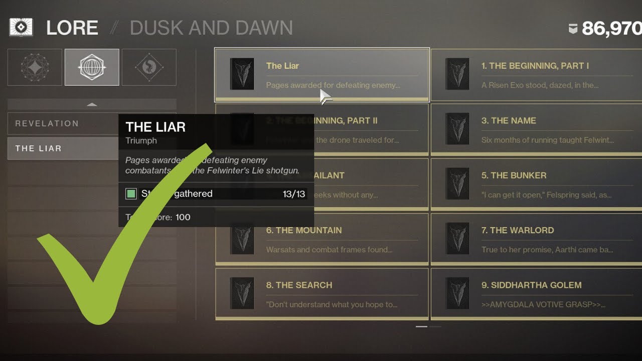 THE LIAR - LORE BOOK - HOW TO UNLOCK THE LIAR LORE BOOK - DESTINY 2 ...