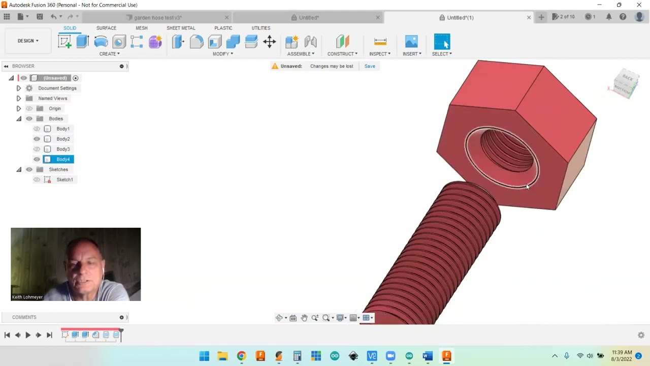 Fusion 360 Modeled Thread Chamfer Problem and Workaround - YouTube