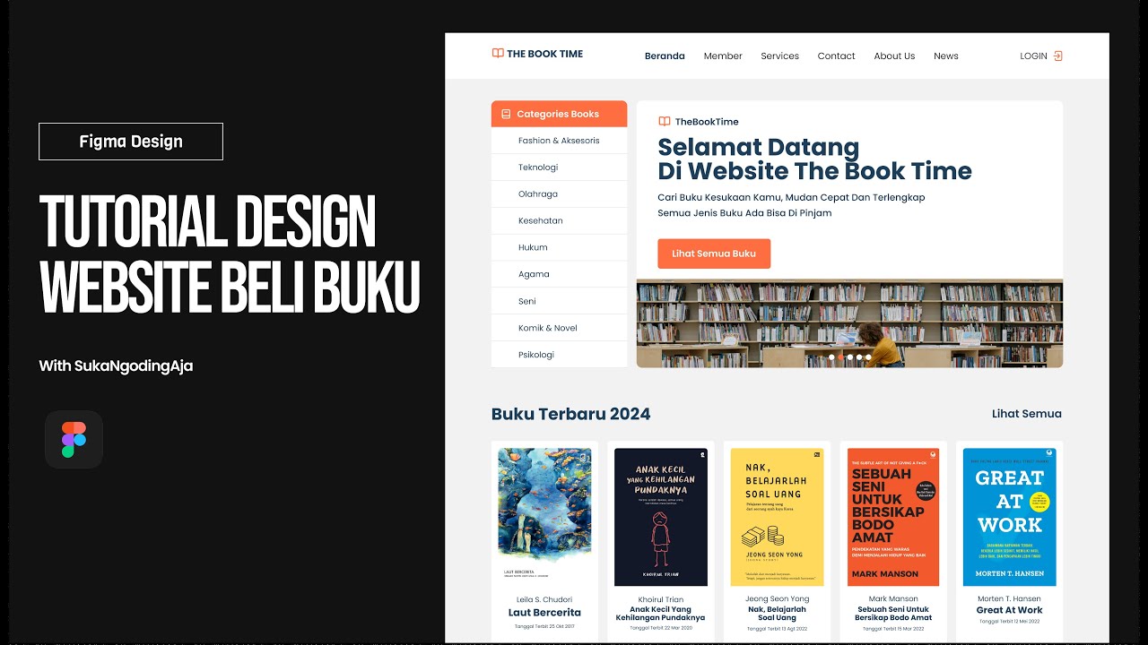 Tutorial Figma Membuat Website Beli Buku Part 2 | UI Design Figma 2024 ...