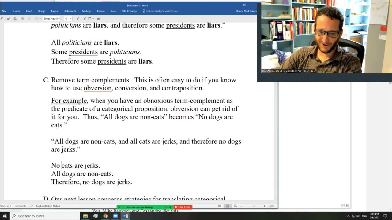Lessons in Logic 22:Translating Categorical Syllogisms Into Standard Form - YouTube