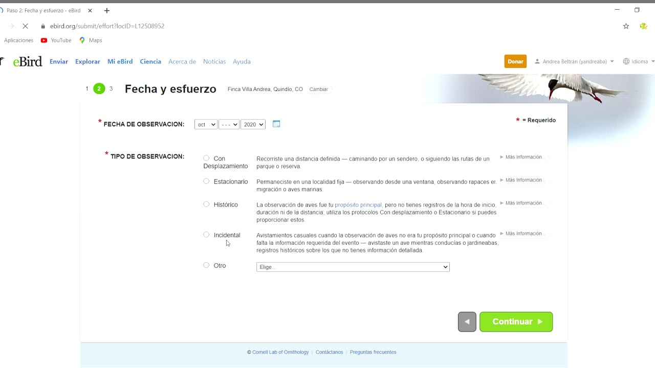Tutorial para subir una lista en Ebird desde el computador. - YouTube
