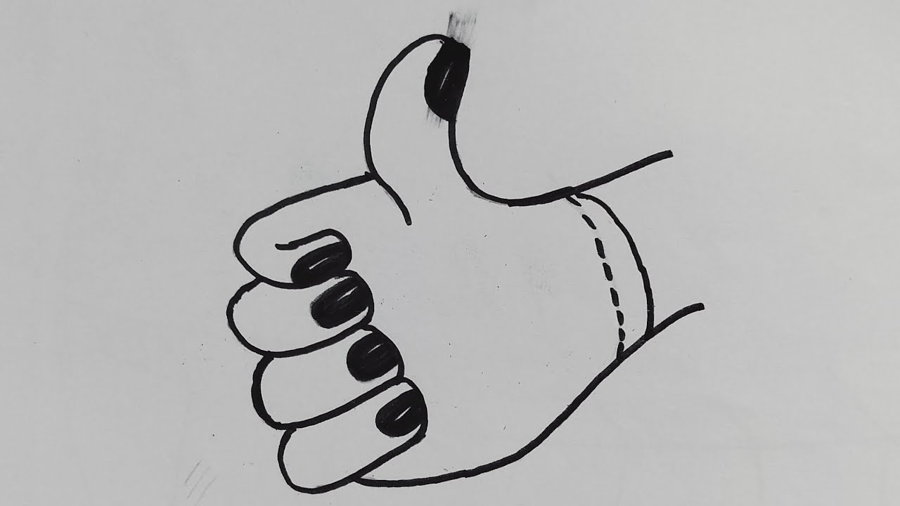 How to draw thumbs up drawing l easy thumbs drawing l hand drawing ...