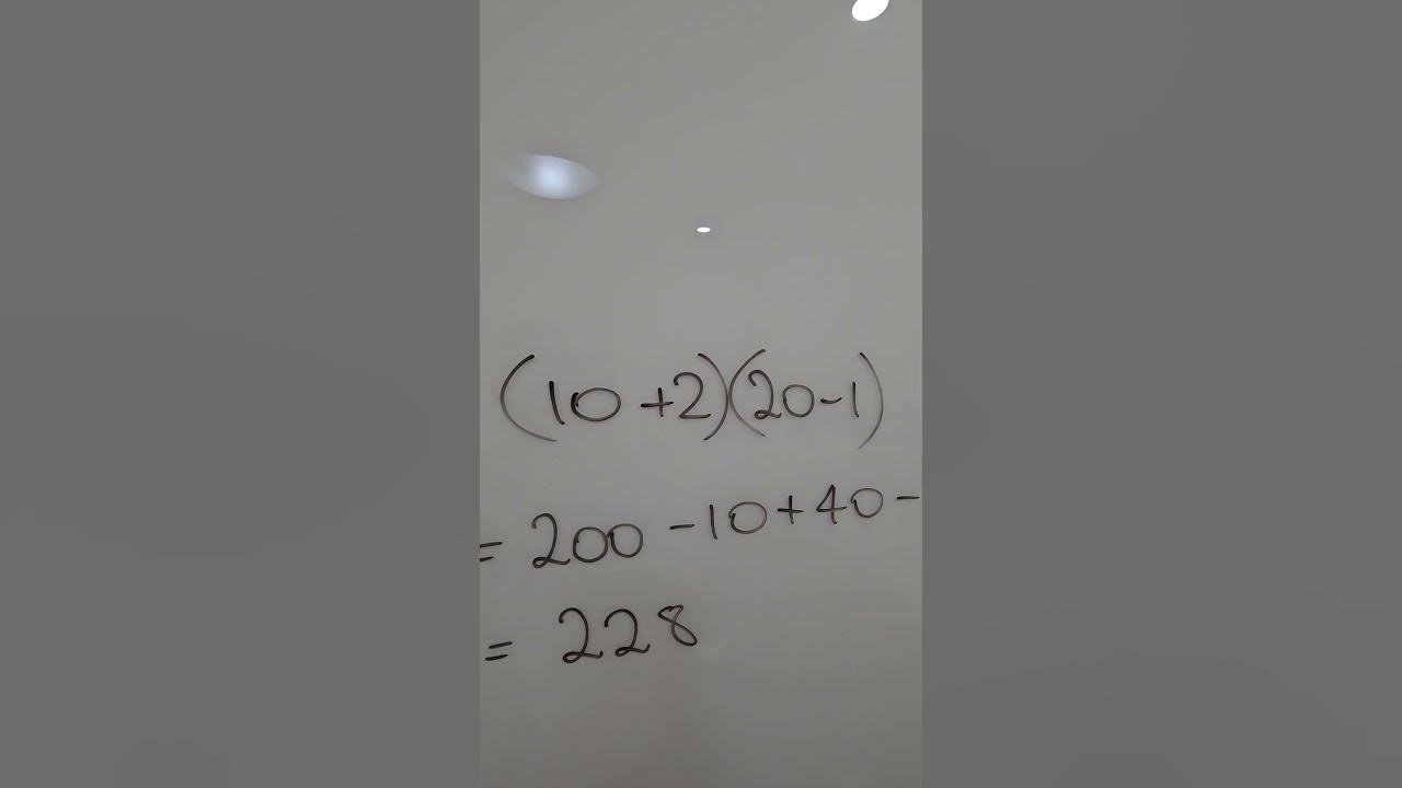 An easy way to multiply two 2-digit numbers without a calculator e.g ...
