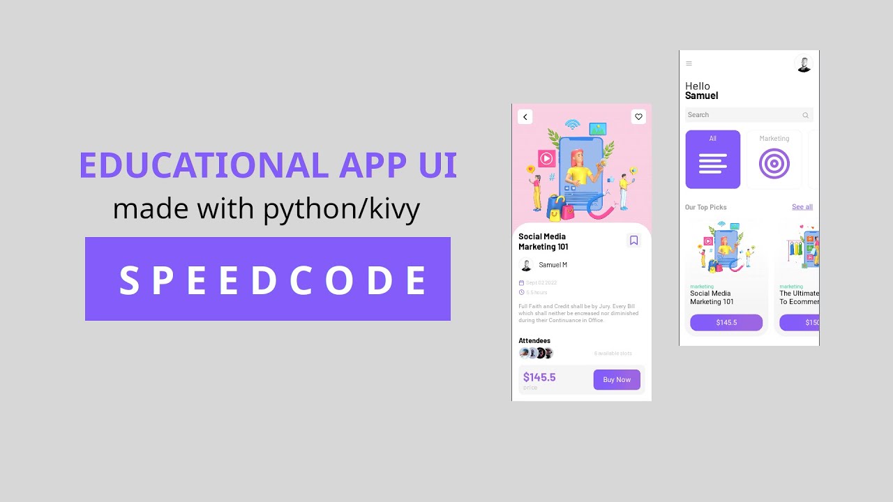 How To Create An Education App Ui Speedcode Python Kivy