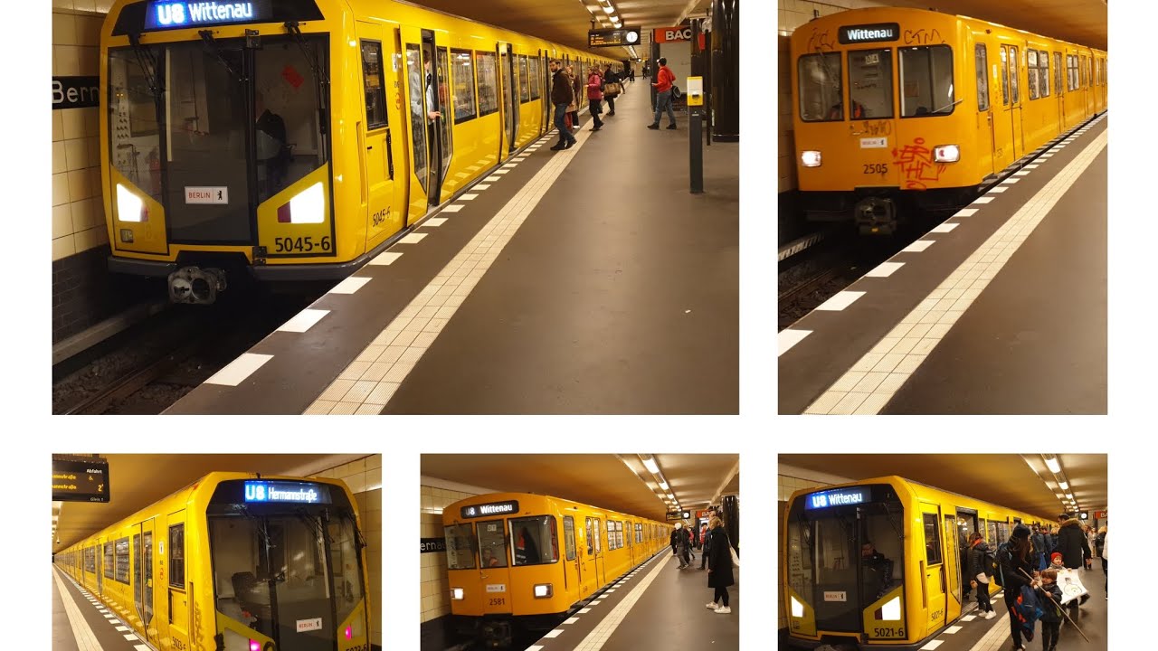 U-Bahn Berlin|Züge am Bahnhof Bernauer Straße [U8] - YouTube