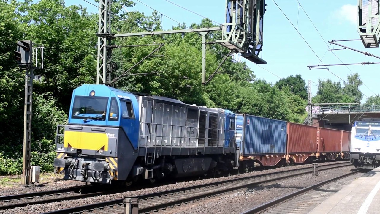 Evergreen Line Intermodal Container Train at Hamburg - Harburg, Germany ...