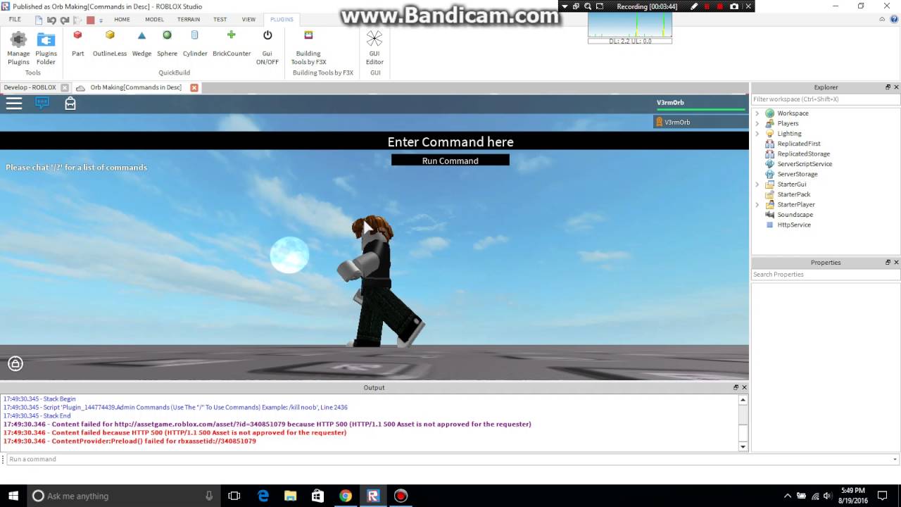 ROBLOX| V3rm Orb| Adding command| Show Case! - YouTube