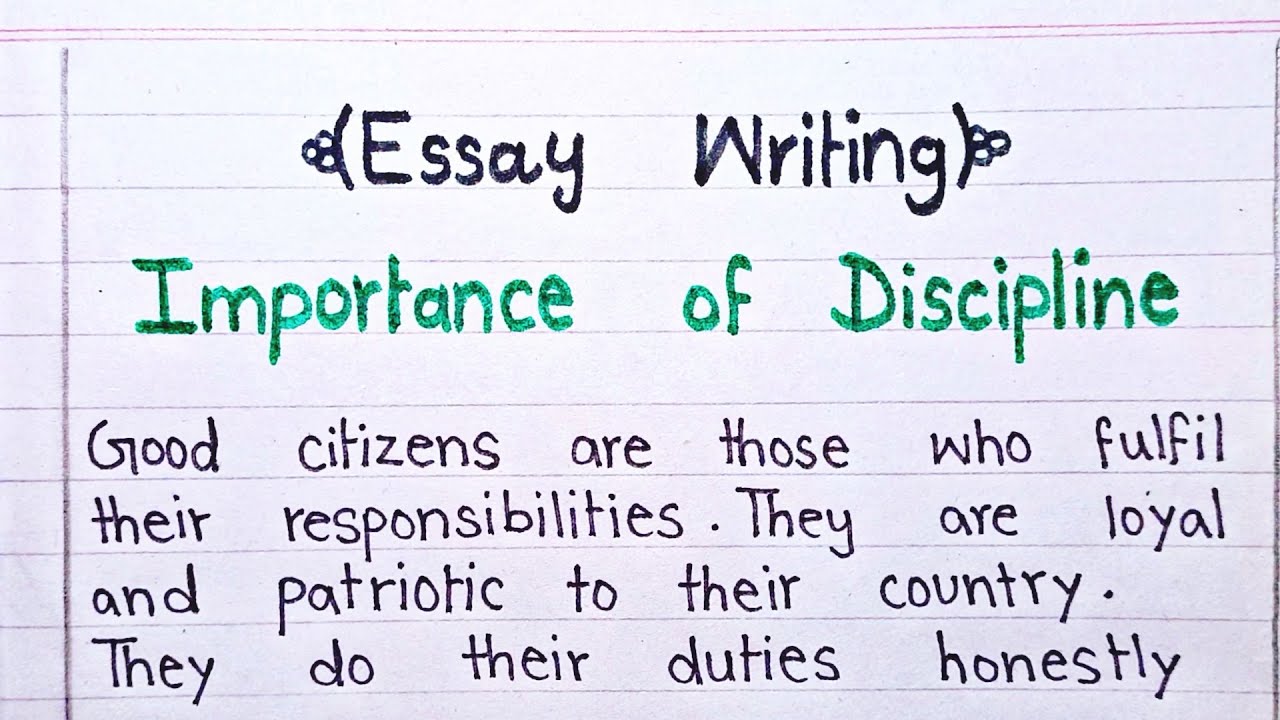 Importance of discipline essay on English || how to write essay on ...