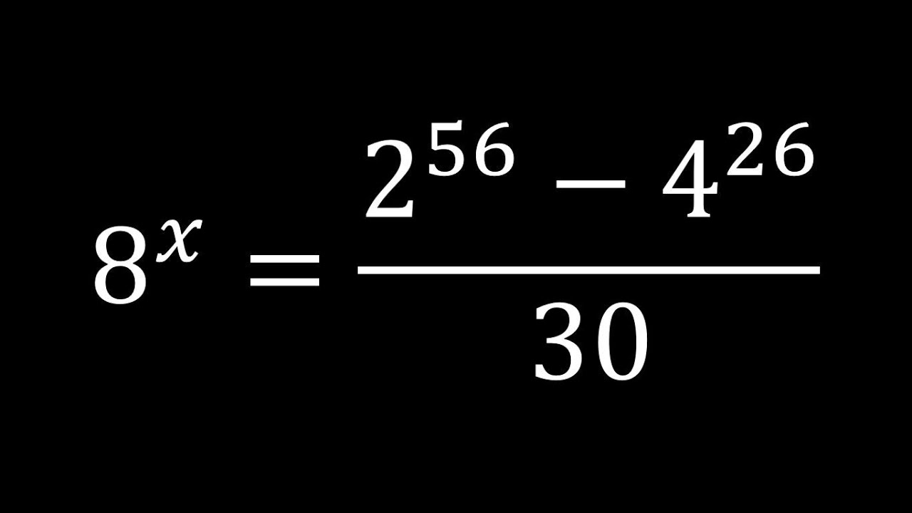 Exponential Equation with Algebra Tricky - YouTube