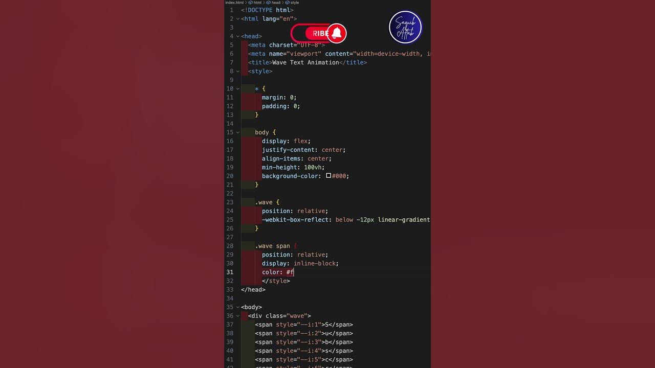 Beautiful Text Animation | HTML CSS #codingshorts #programming #css - YouTube