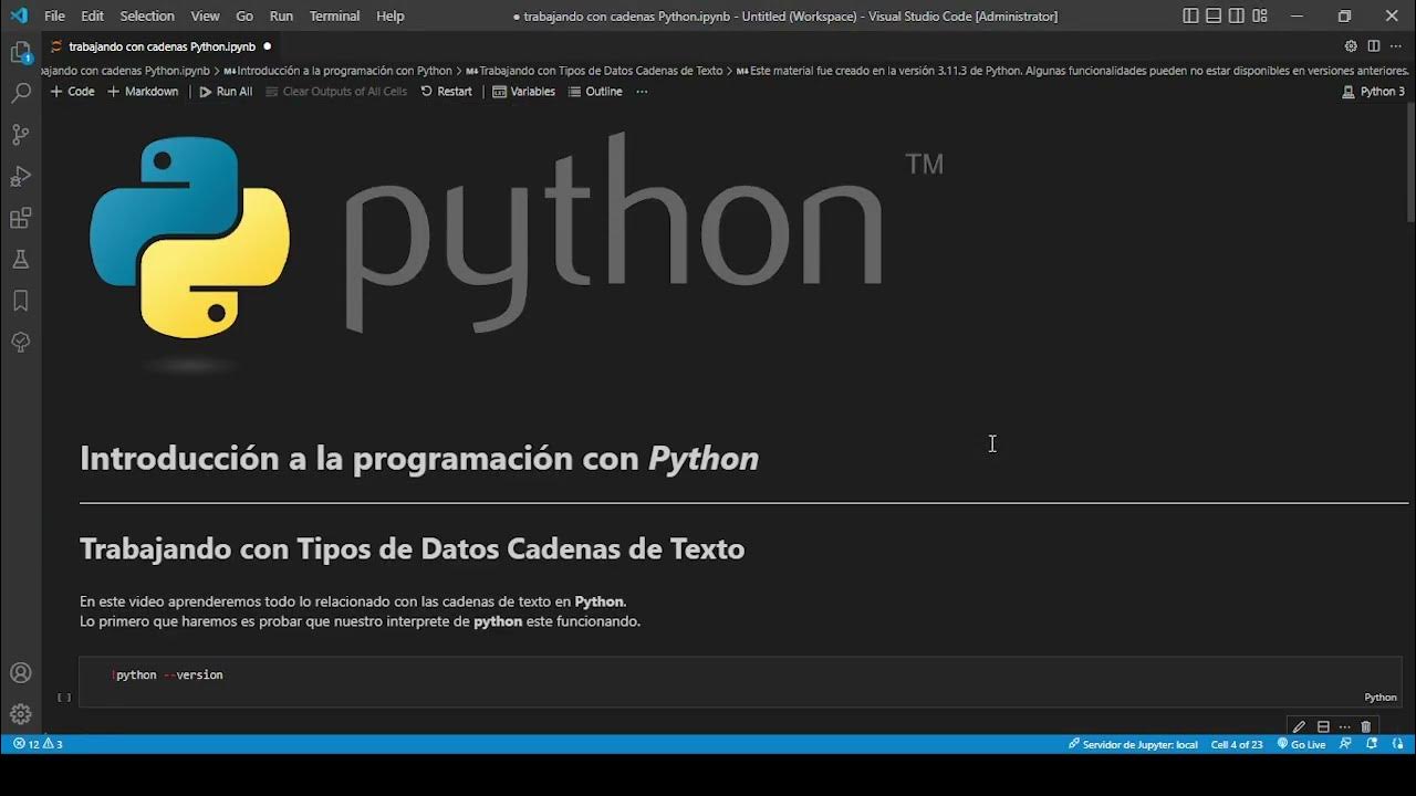 Trabajando con Tipos de Datos Cadenas de Texto Python - YouTube
