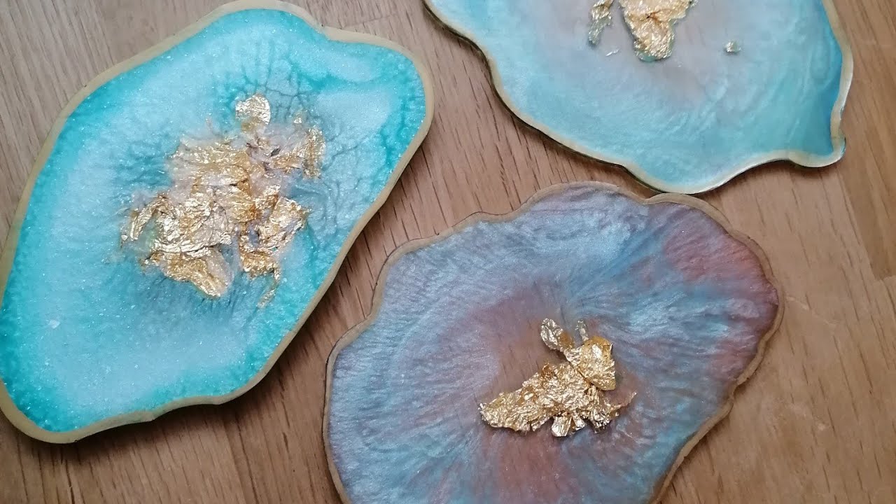 DIY kristályos poháralátét epoxy-ból (epoxy gyanta, Achat resin art ...
