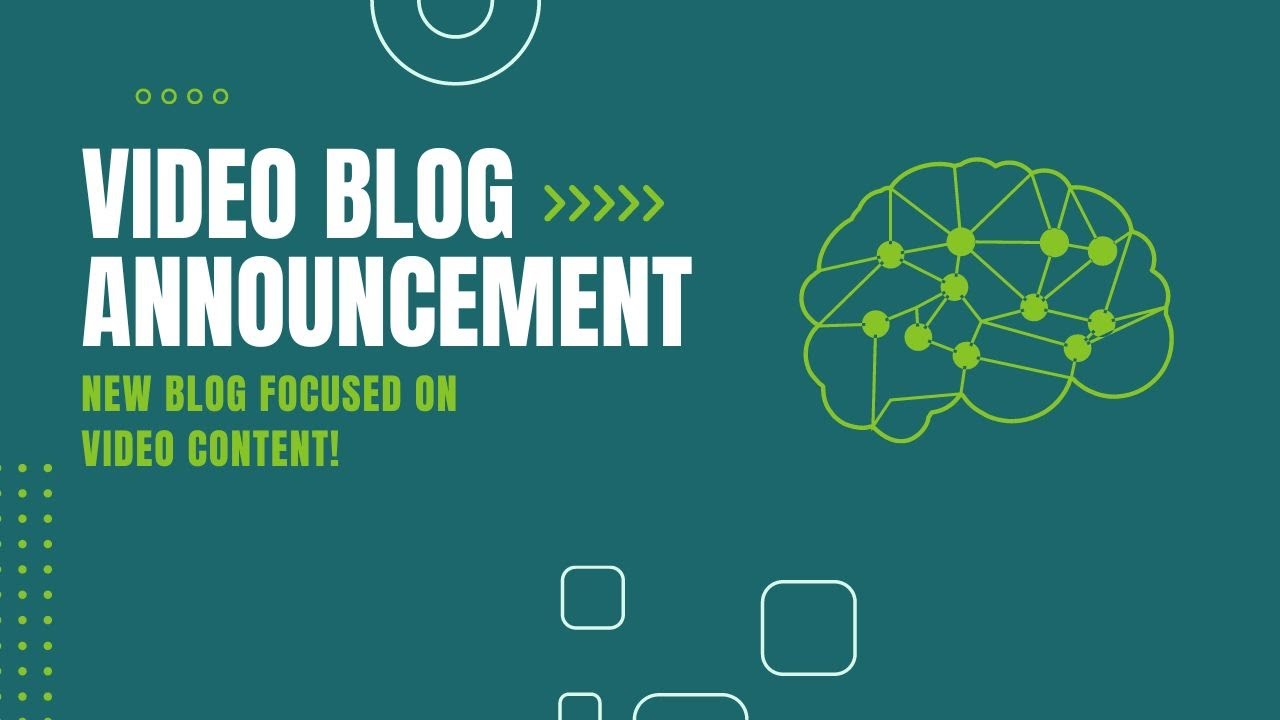 New Announcement: Video Focused Blog and Youtube Channel (It's the ...