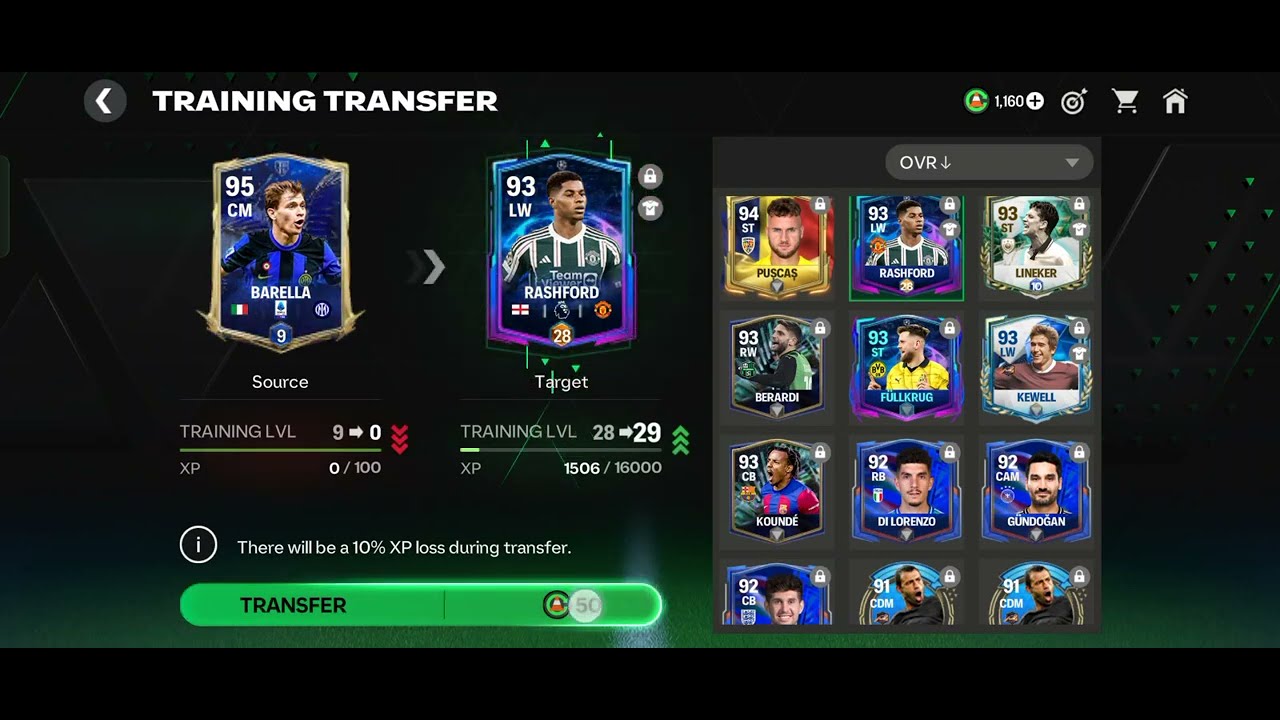 How to do Training Transfer in FC Mobile - YouTube