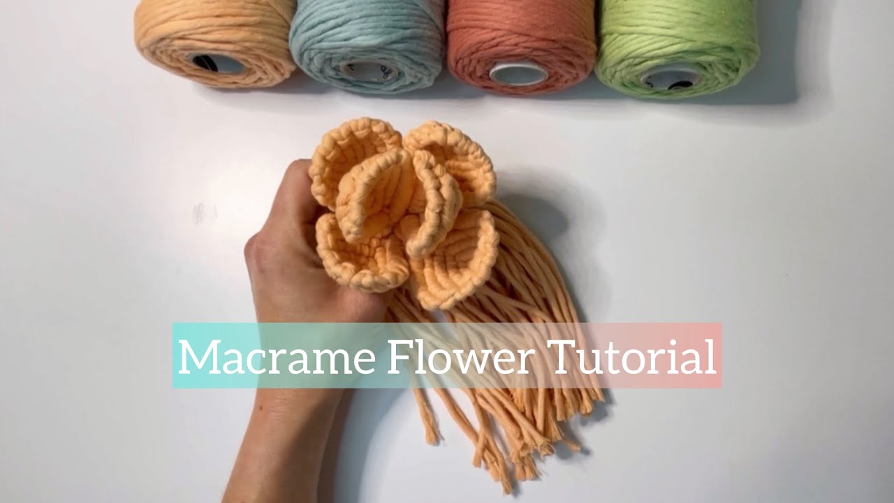 Macramé flower tutorial, easy macrame flower - YouTube