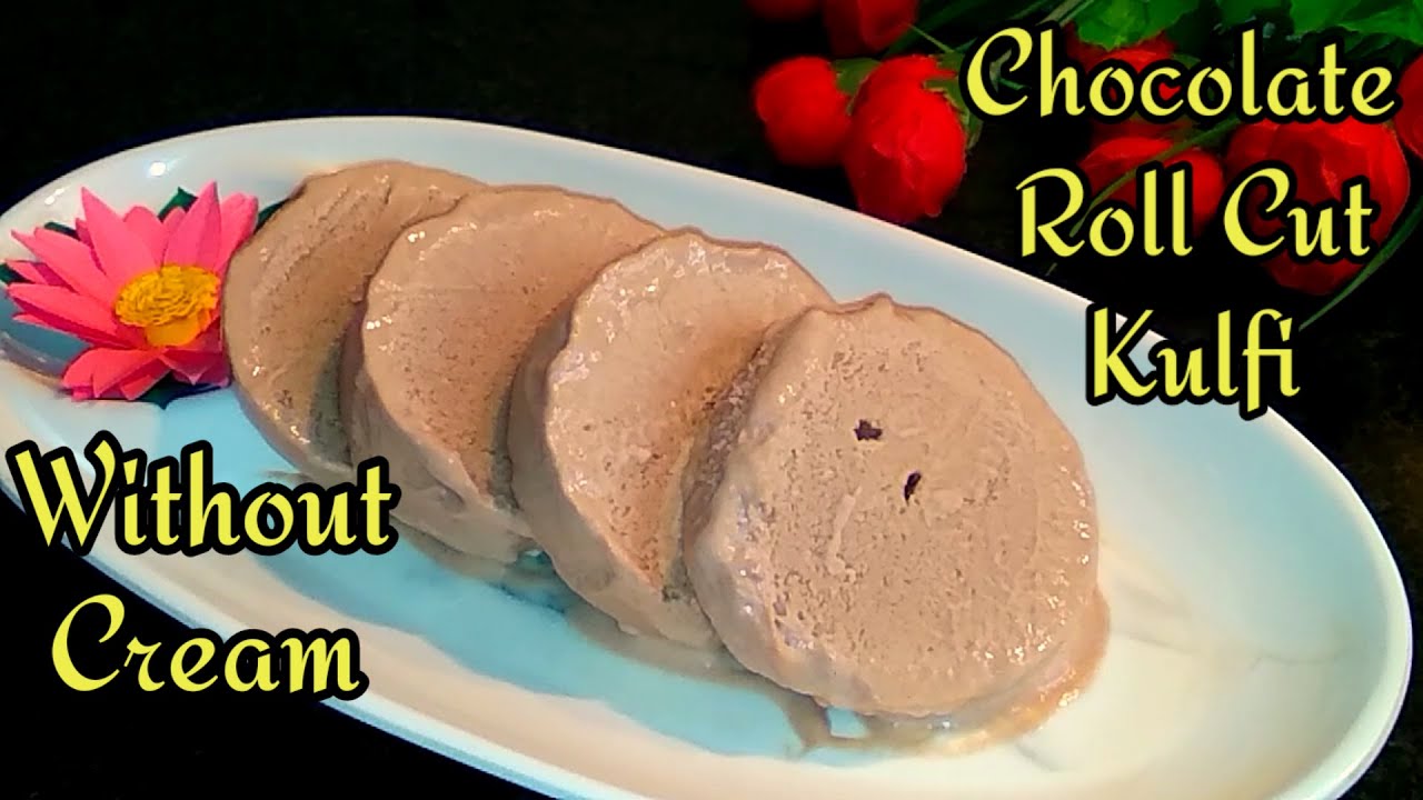Homemade Chocolate Roll Cut Kulfi Without Cream/Summer Special ...