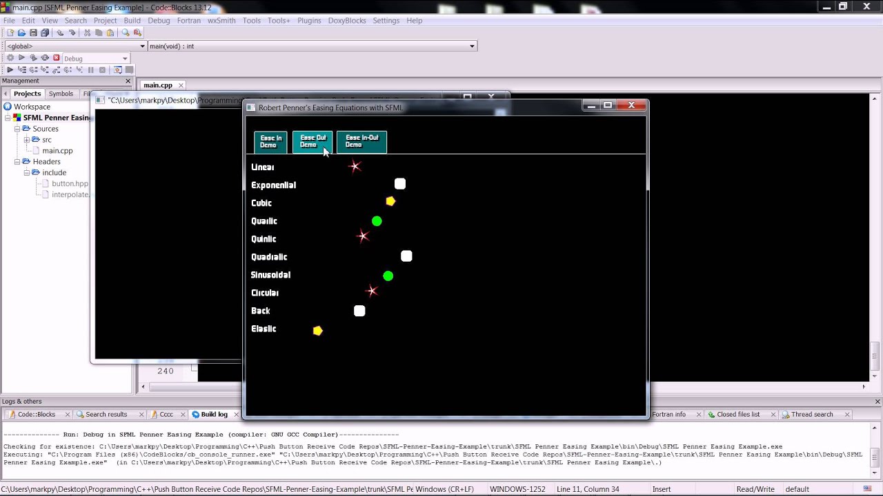 Penner Easing Tutorial with SFML - YouTube