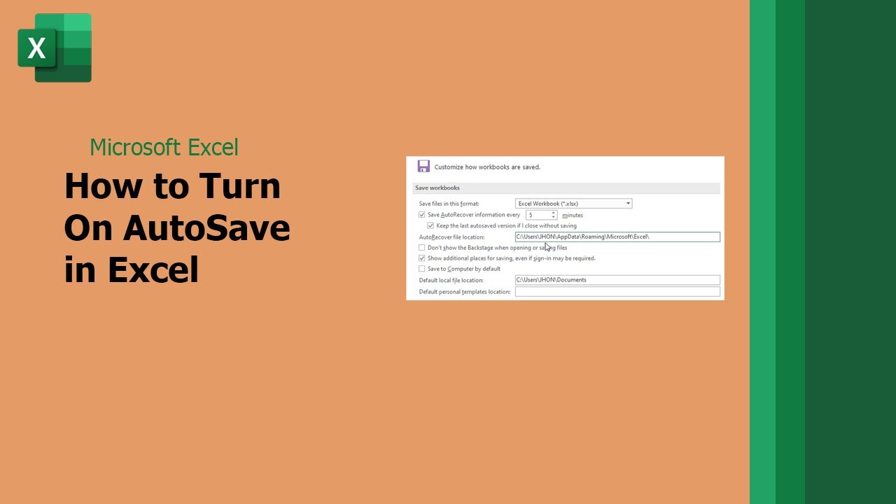 How to Turn On AutoSave in Excel - YouTube