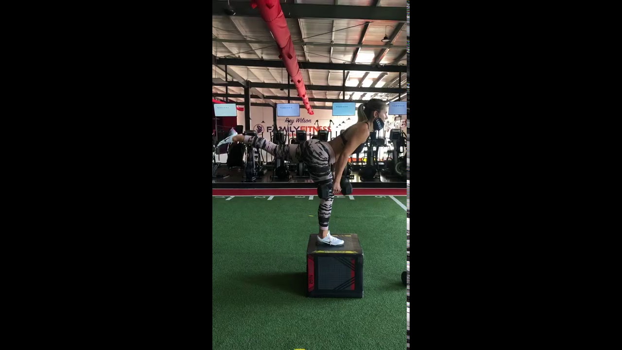 Single leg DB step up to back kick - YouTube