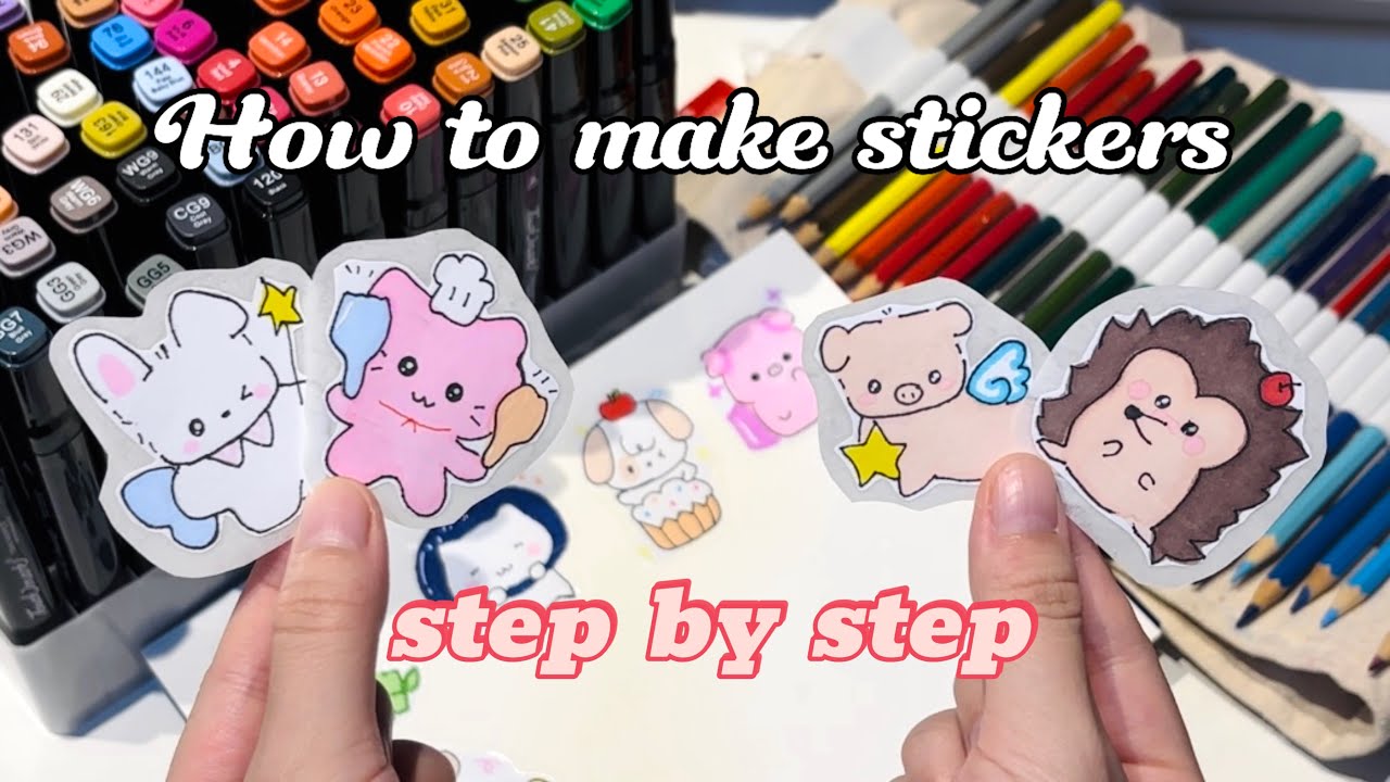 How to Make Stickers | Easy and Cheap!｜step by step｜lovely animals🎀 ...